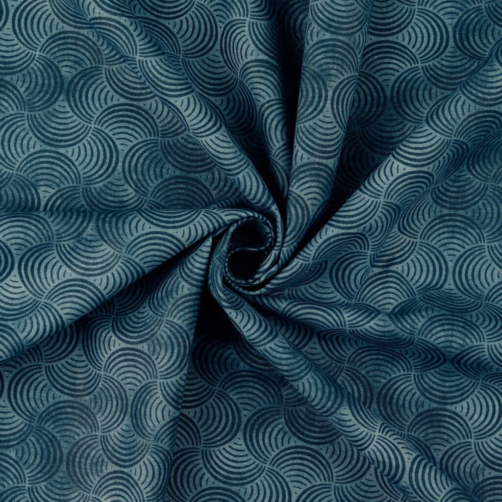 Bomullstyg Quilt-geometri denimblå fg 5038 - Skroten textil